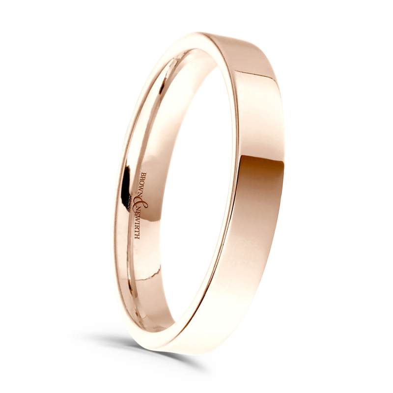 3mm Flat Top Court Wedding Ring | Smooch